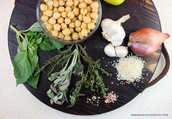 Chunky Hummus | Garlic & Herb | Amanda Nicole Smith