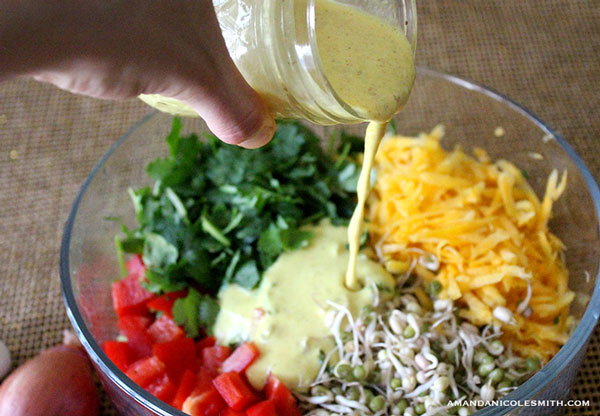 Spring Sprout Salad | Ginger Garlic Dressing | Amanda Nicole Smith